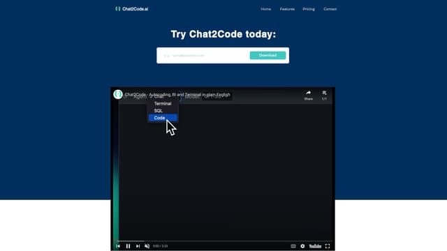 Chat2code Autonomous Ai Coding And Bi Tool Ai Tool Introduction Price Traffic Pros Vs Cons