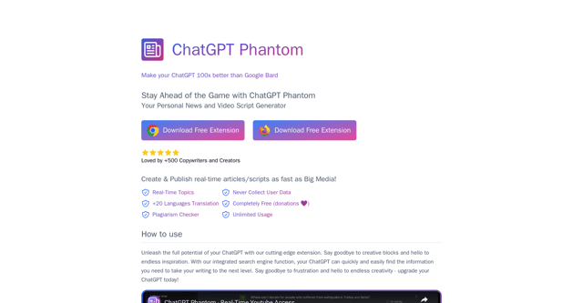 Chatgpt Phantom Ai Tool Introduction Price Traffic Pros Vs Cons Fqa Use Cases Freeworkai