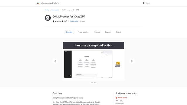 Ohmyprompt For Chatgpt Ai Tool Introduction Price Traffic Pros Vs Cons Fqa Use Cases